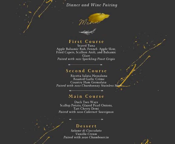 Wine Dinner at Haze Gray Vineyards - Yadkin Valley, NC